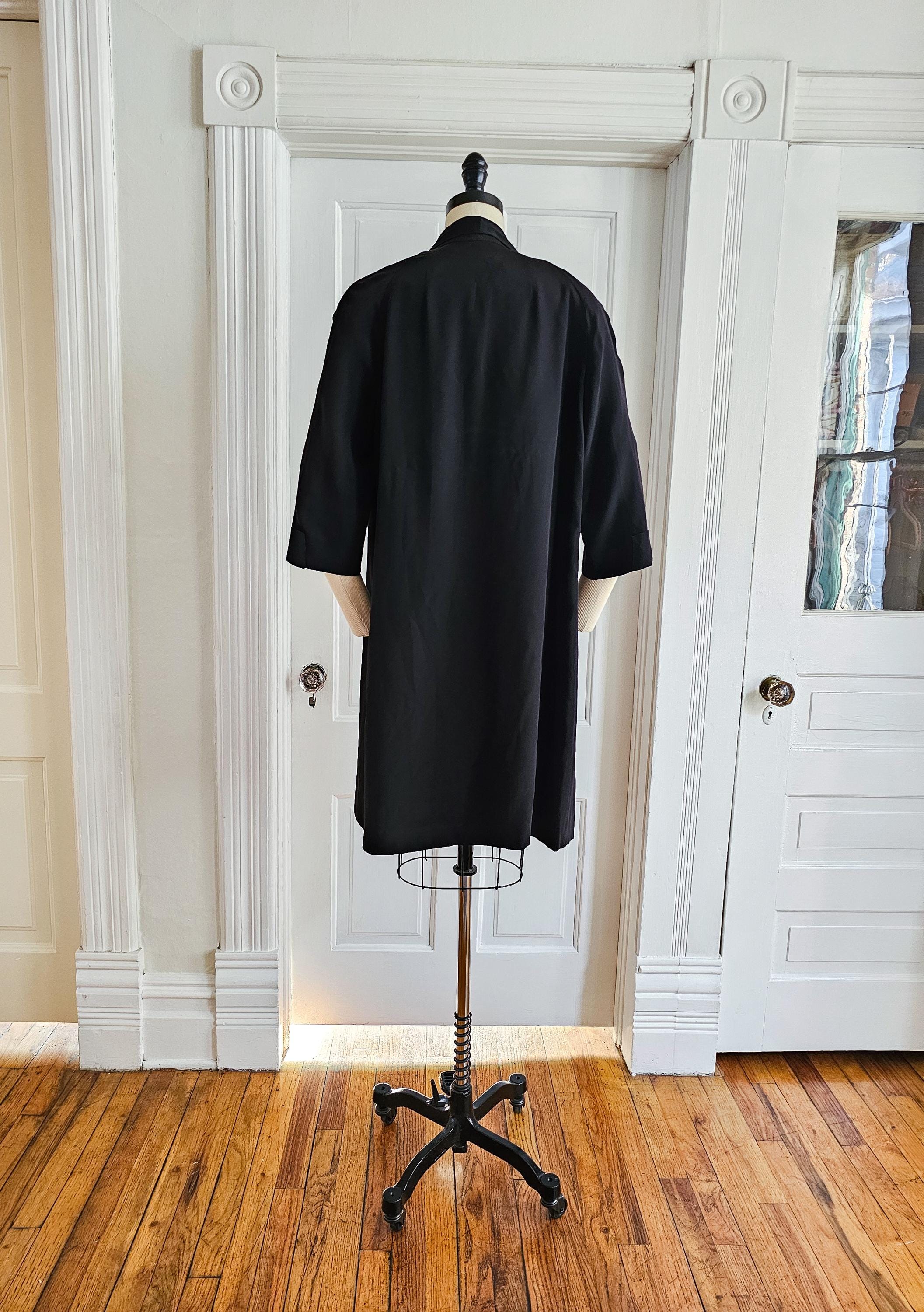 1920s Navy Blue Silk Crepe Duster Coat With Trapunto Sleeves - Etsy