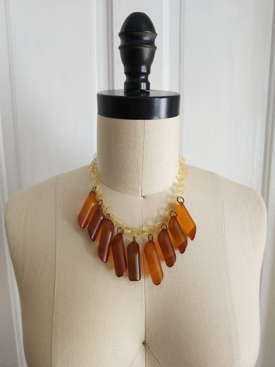 1940s Big Apple Juice Bakelite Necklace - Etsy
