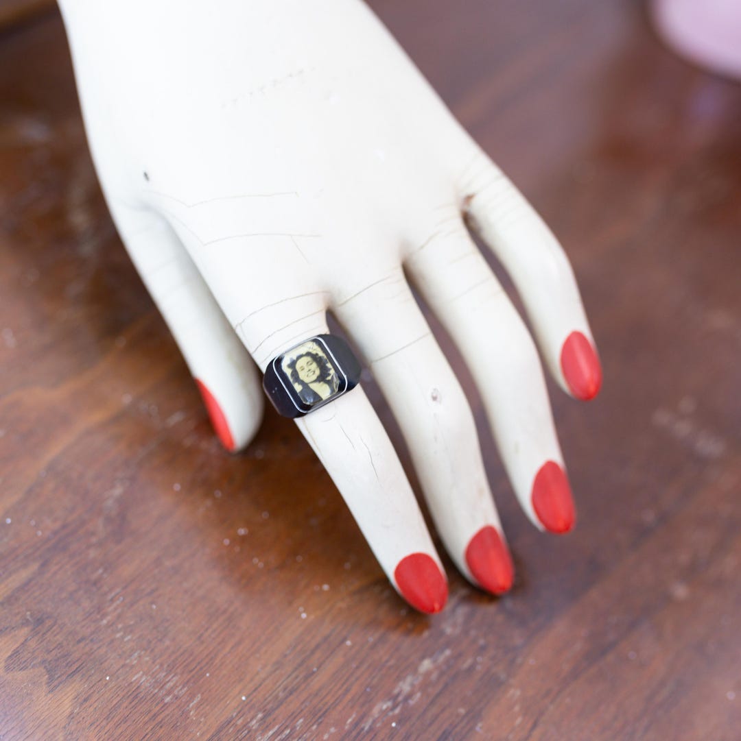 1930s Black Celluloid Prison Ring With Photo - Etsy