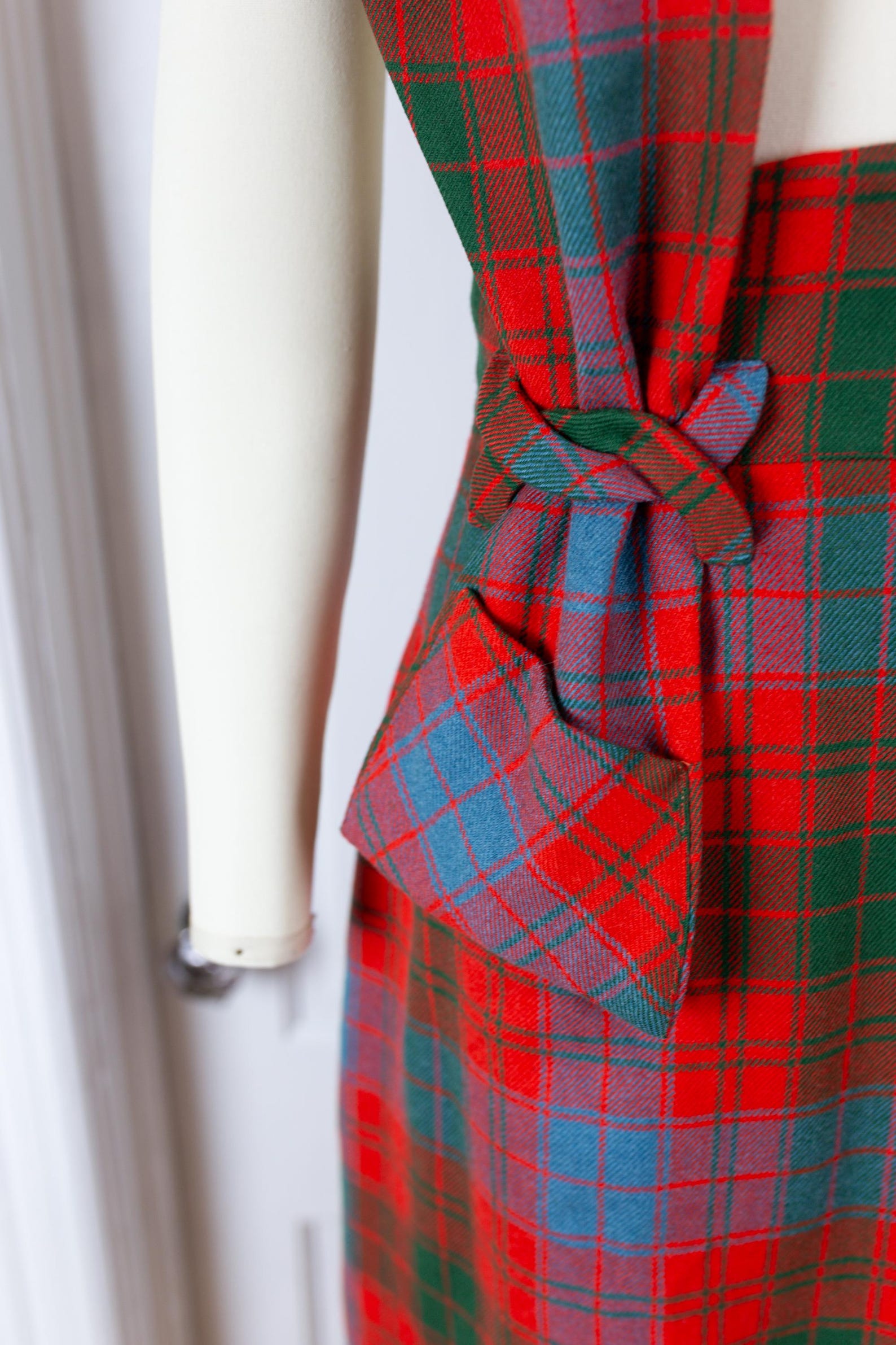 1940s Plaid Wool Pinafore Dress - Etsy