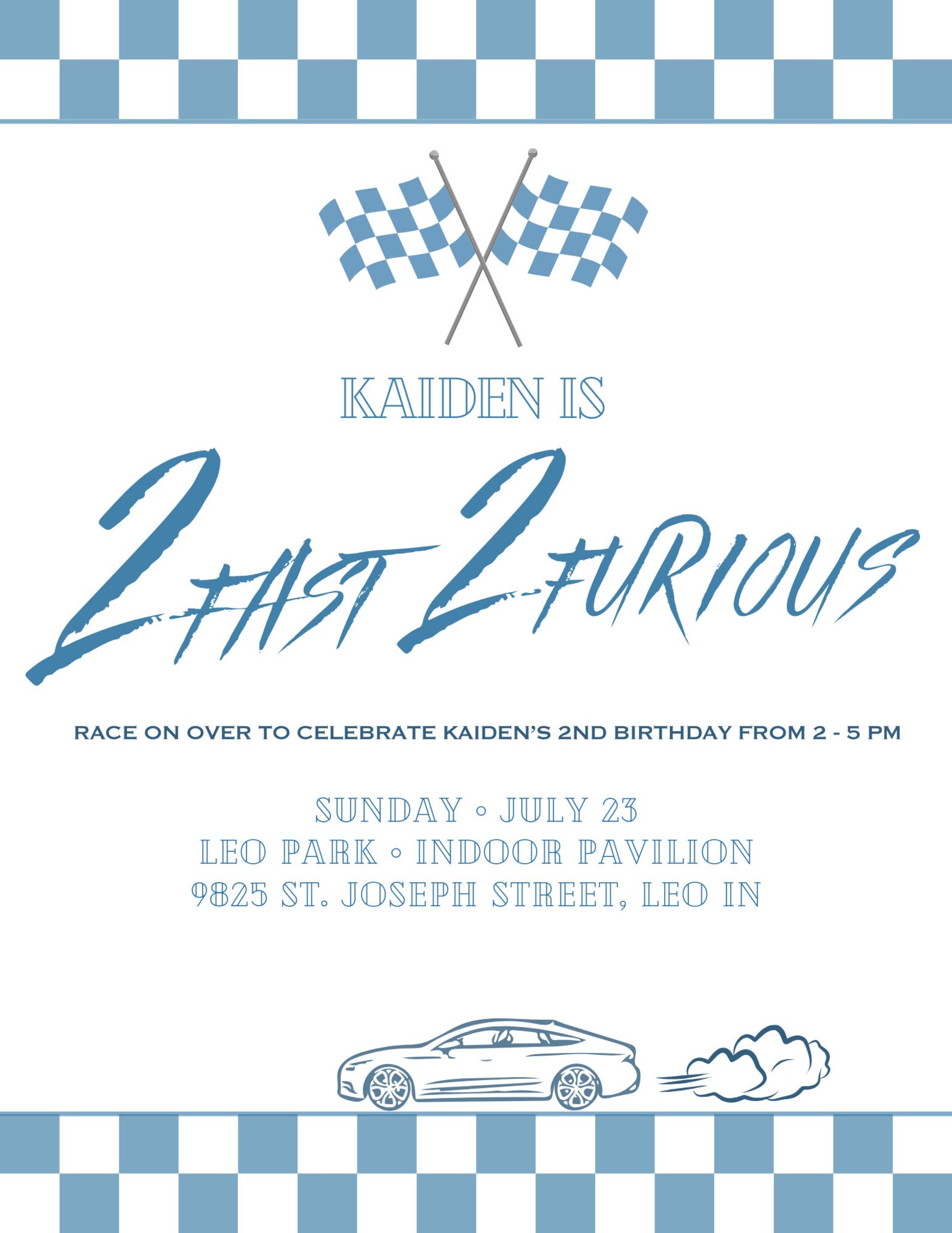 2 Fast 2 Furious, Birthday Party Invitation Template, Editable - Etsy