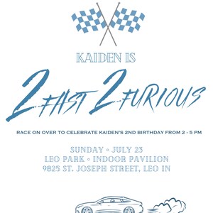 2 Fast 2 Furious, Birthday Party Invitation Template, Editable - Etsy