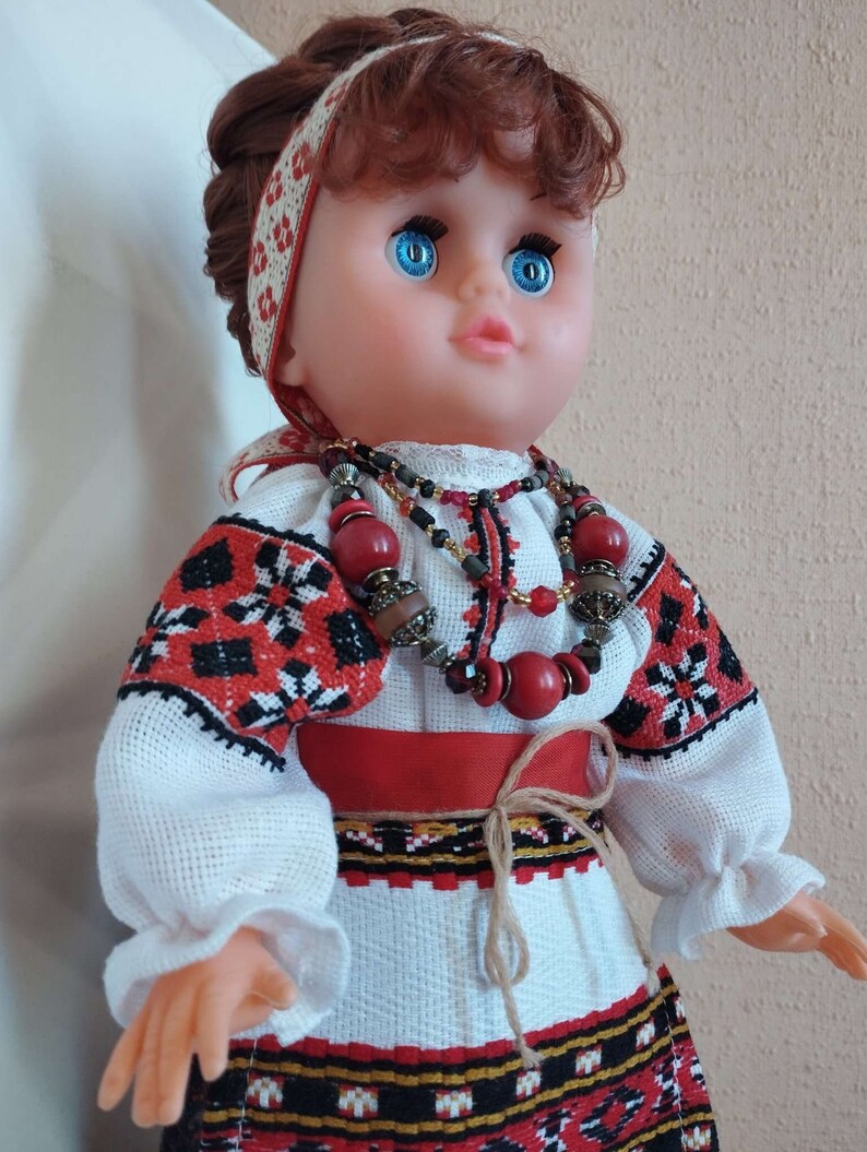 Ukrainian Doll Polina In Red Boots Doll In Traditional Ukrainian Clothes Hand Embroidered