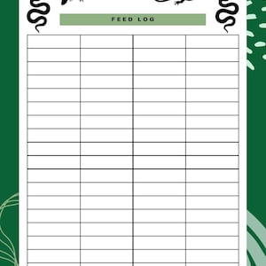 Printable Reptile Record - Etsy