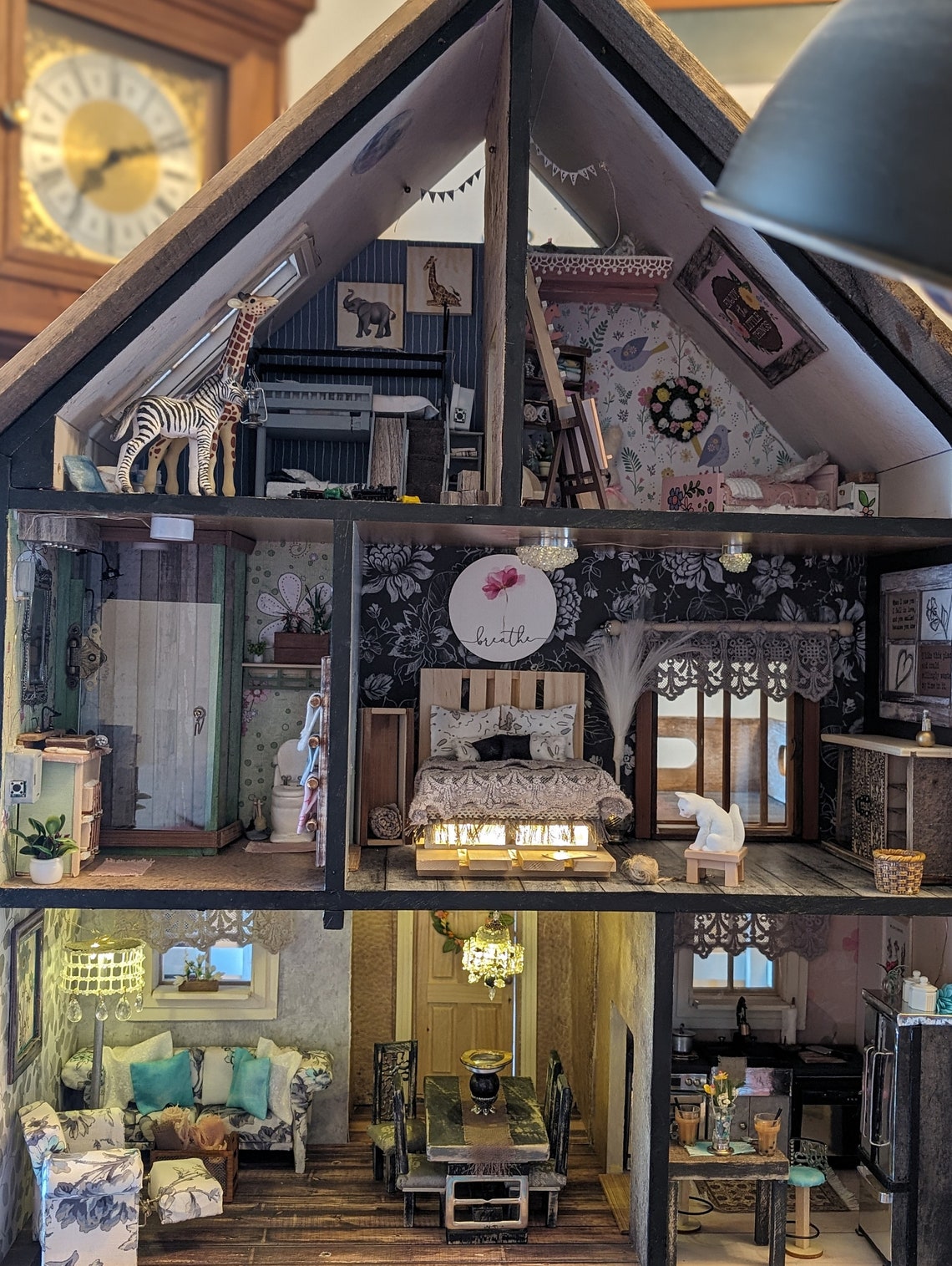 Dollhouse Handcrafted Miniatures Artwork Handmade Chandelier Original ...