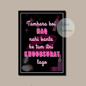 Kabhi Khushi Kabhi Gham Dialogue Funny Bollywood Poster,"tumhara Koi ...