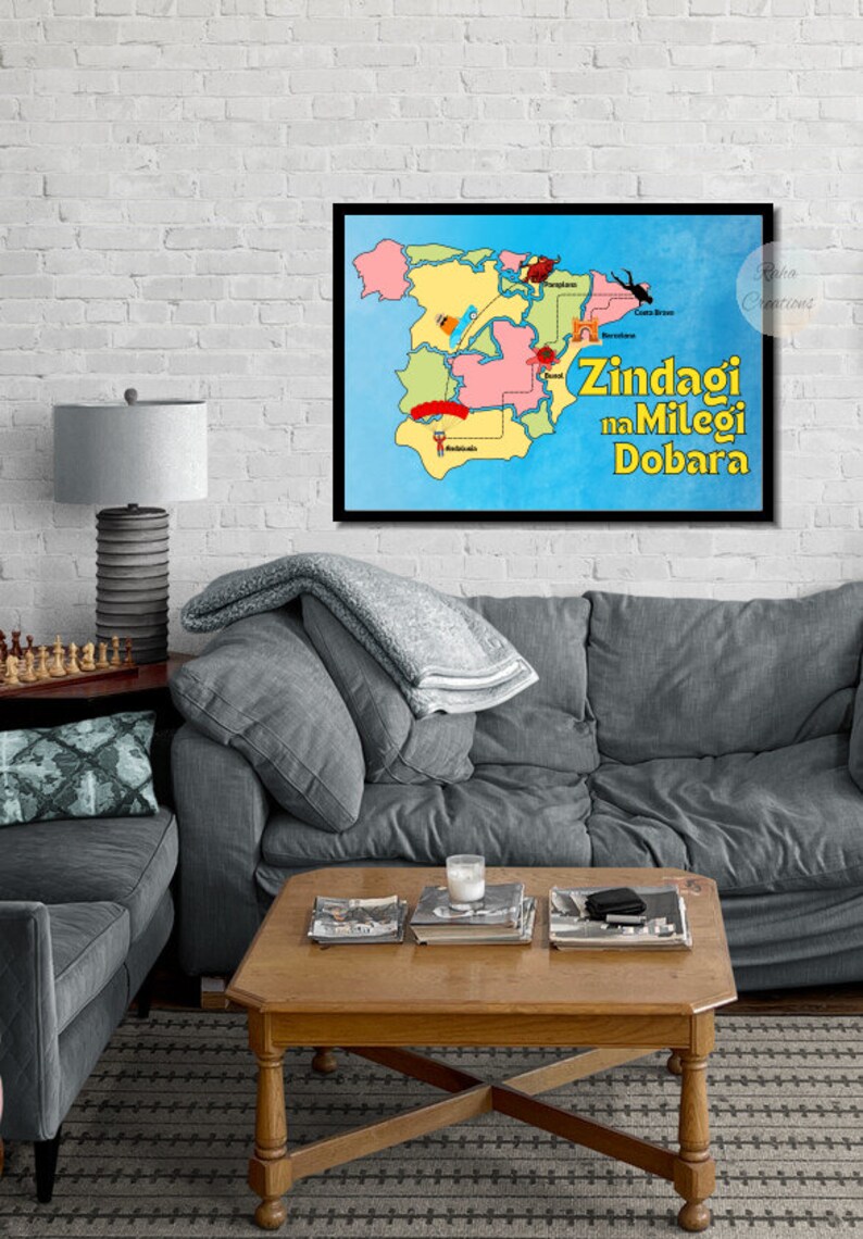 Zindagi Na Milegi Dobara Movie Poster, Spain Map, Bollywood Movie ...