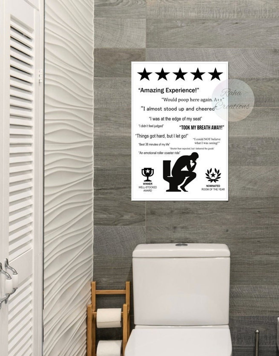 Toilet Bathroom Poster, Funny Toilet Rating Print, Bathroom Rating Sign ...