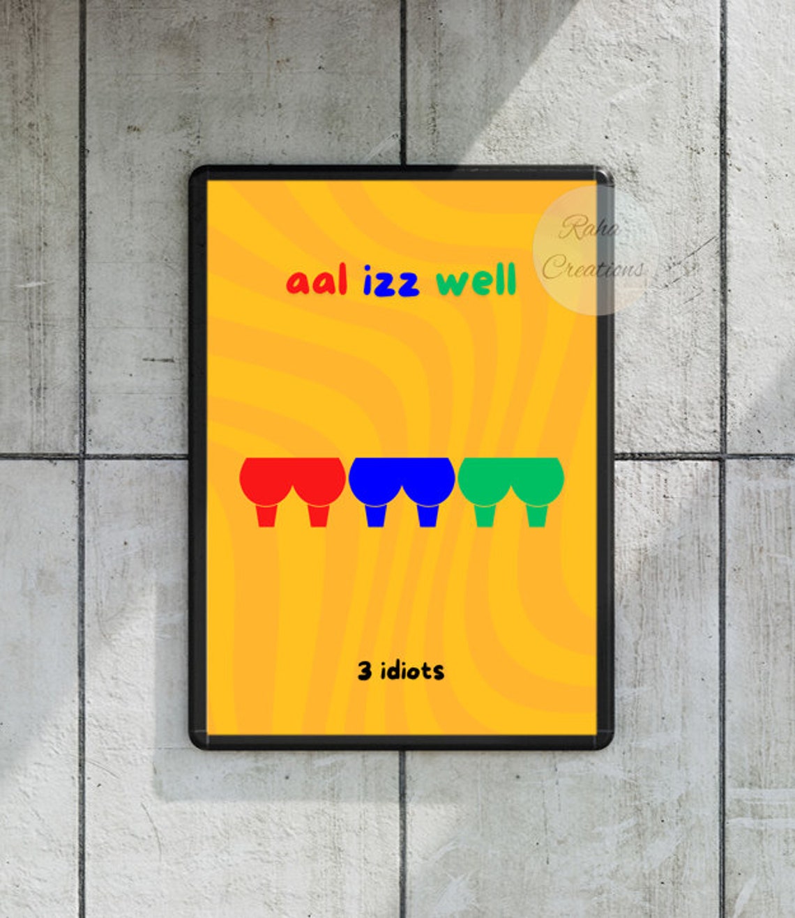 3 Idiots Movie Poster, All is Well, Desi Wall Art, Bollywood Movie Song ...