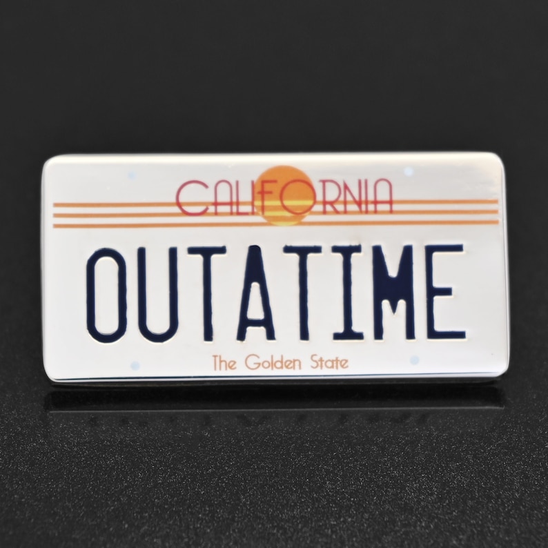 OUTATIME BTTF License Place Enamel Pin - Etsy