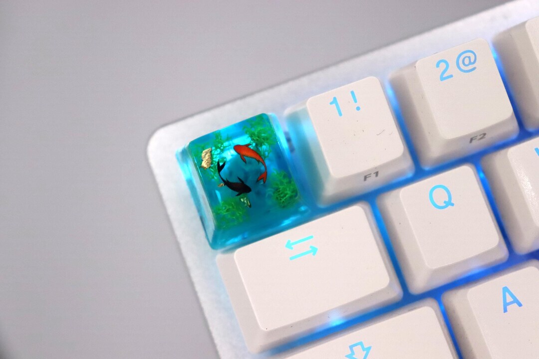 Koi Fish Resin Keycap: Handmade Escape Key - Etsy