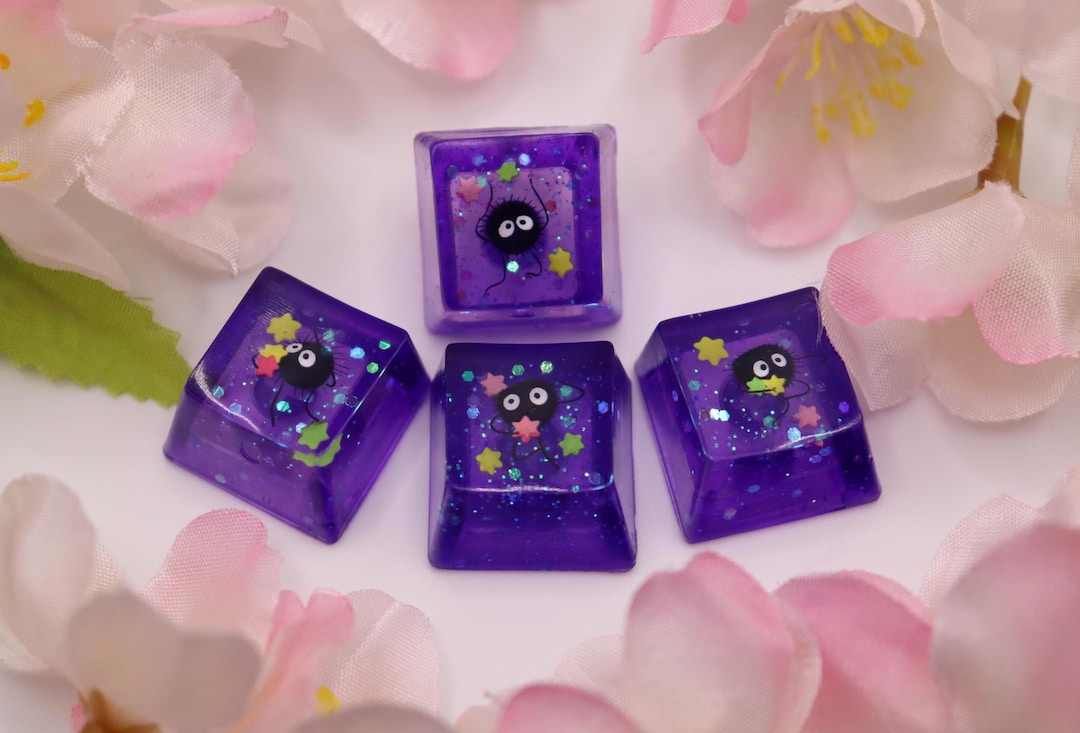 Magical Soot Sprite Arrow Key Keycaps | Handmade Keycap | Anime Keycap ...