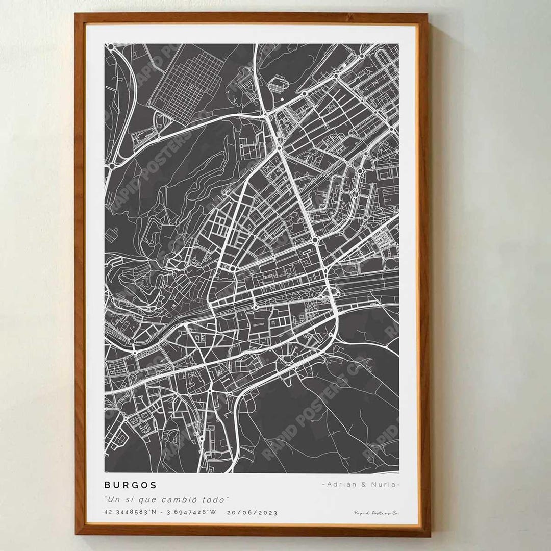 Customized City Map of Burgos, Spain | Digital Printable Map Poster ...