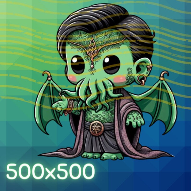 Gothic Octopus Chibi Boy / Emote for Twitch, Discord, MORE Mermaid ...
