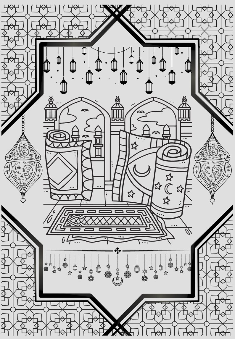 Islamic Colouring Pages - Etsy