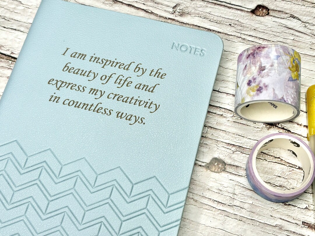 Engraved Inspirational Quote Notebook Small A6 Size, 192 Lined Pages ...