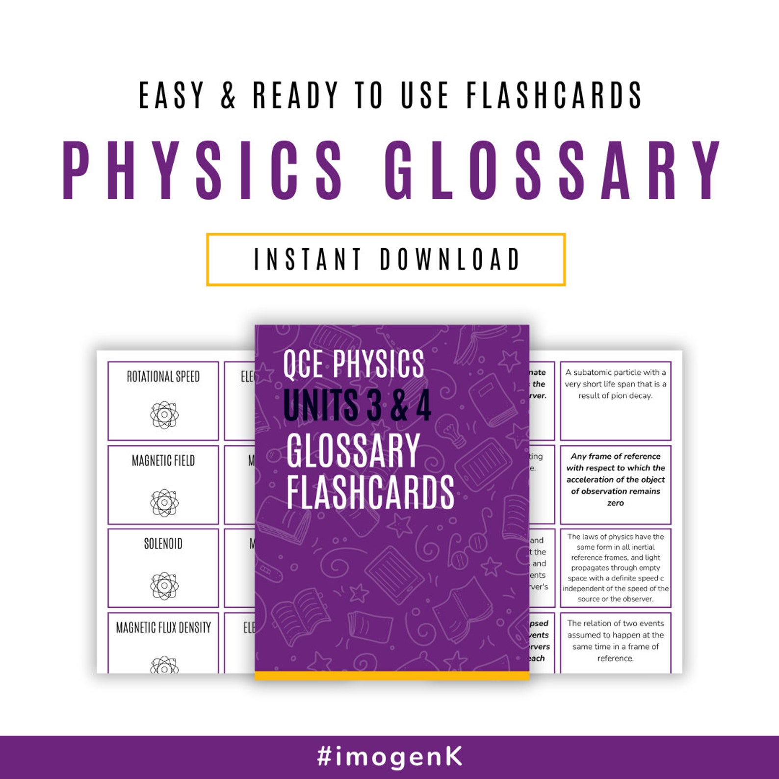 Physics Glossary Flashcards - Etsy