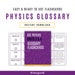 Physics Glossary Flashcards - Etsy