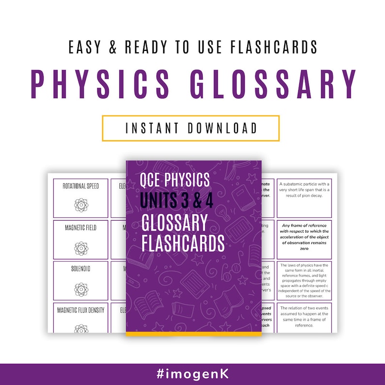 Physics Glossary Flashcards - Etsy