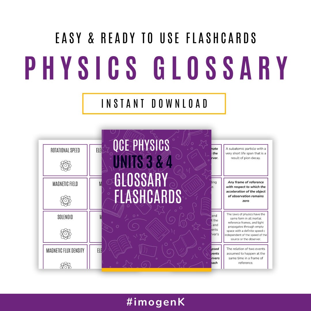 Physics Glossary Flashcards - Etsy