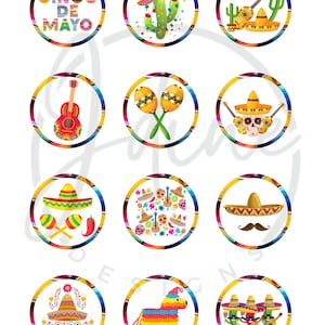 Printable Cinco De Mayo Cupcake Toppers (PDF) - Etsy