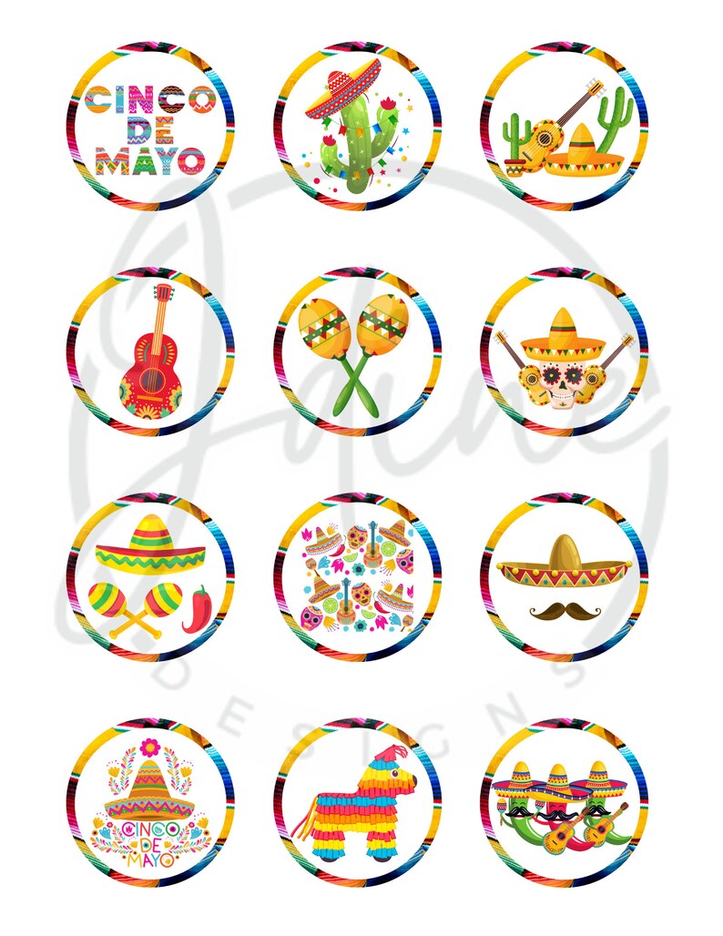 Printable Cinco De Mayo Cupcake Toppers, Digital Toppers, Cake ...