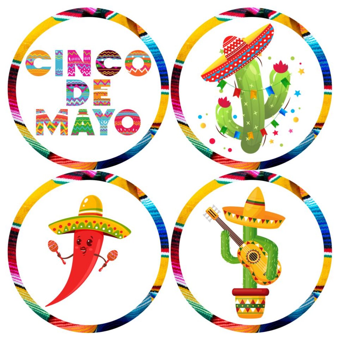 Printable Cinco De Mayo Cupcake Toppers (PDF) - Etsy