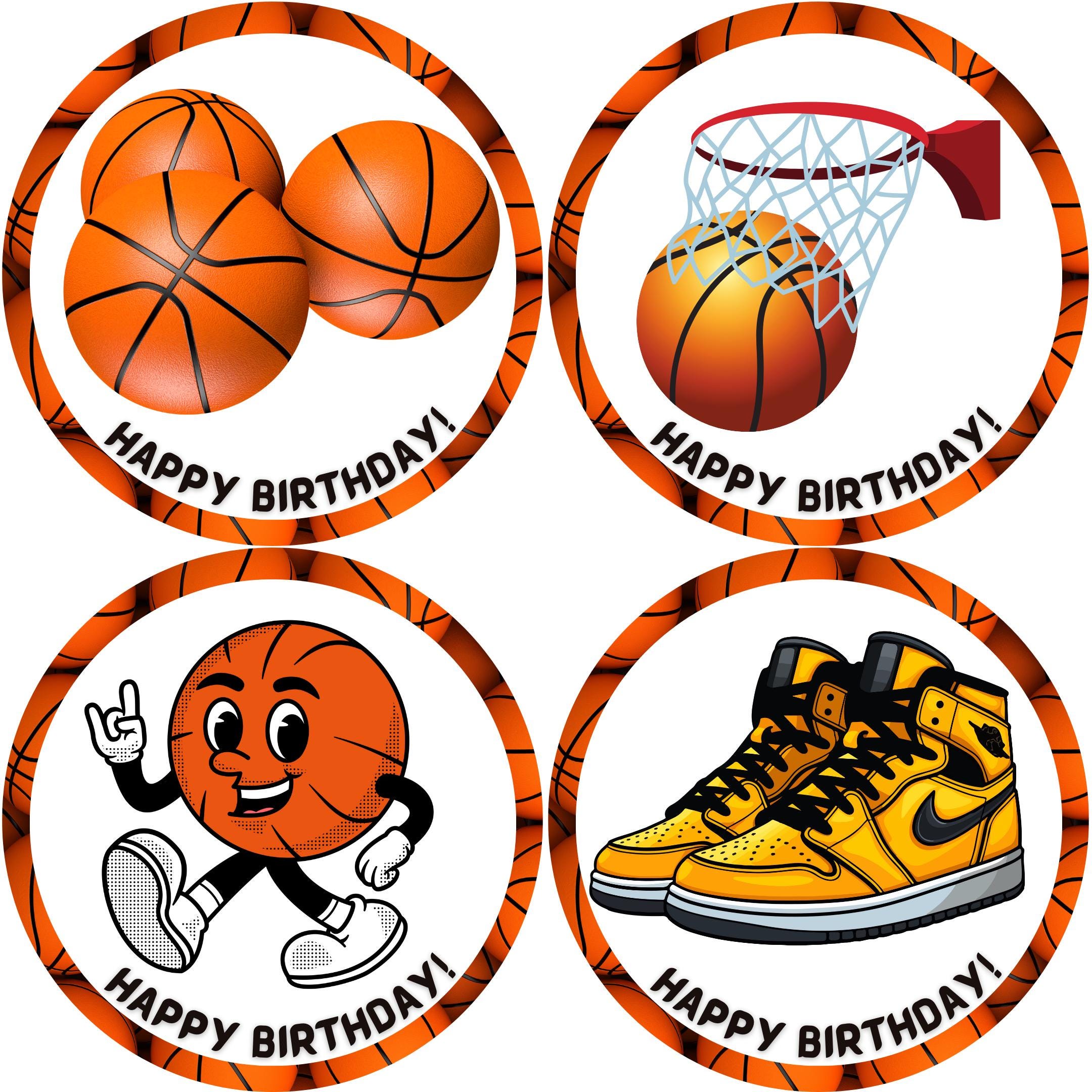 Basketball Cupcake Topper, Printable Basketball Cupcake Toppers ...