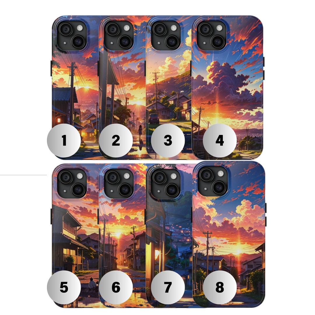 Anime Filipino Village Sunrise Landscape Phone Case for iPhone 15/14/13 ...
