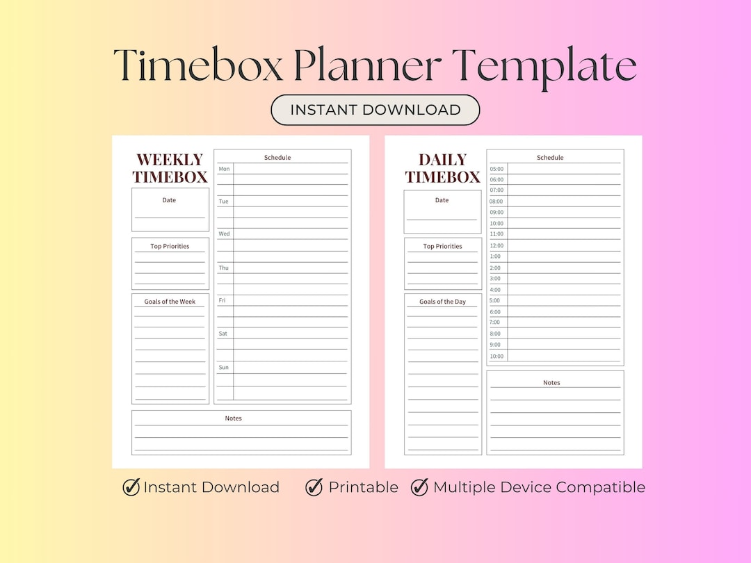 Timebox, Time Blocking, Time Management, Time Schedule, To-do List ...