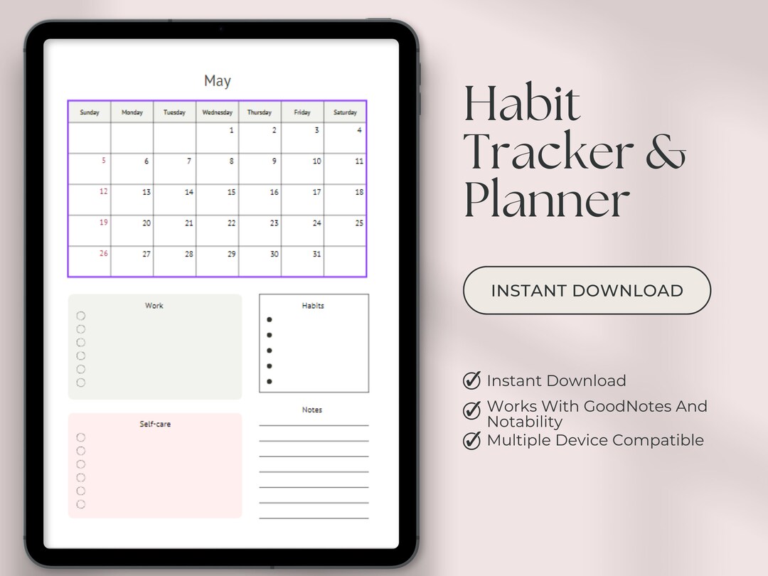Habit Tracker, Goal Setting, Daily Routine, Calendar Template, Time ...