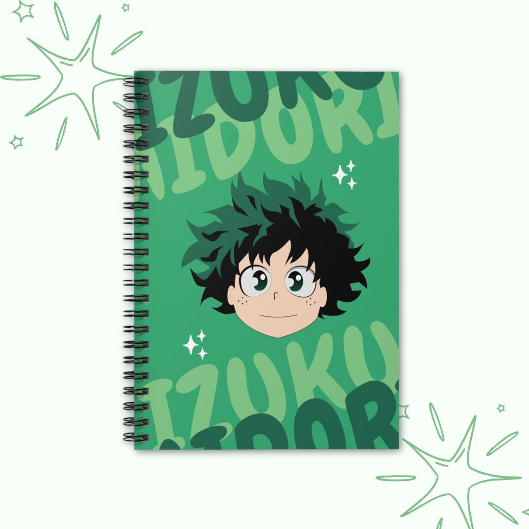 Izuku Midoriya Anime Spiral Notebook, My Hero Academia Journal, MHA ...