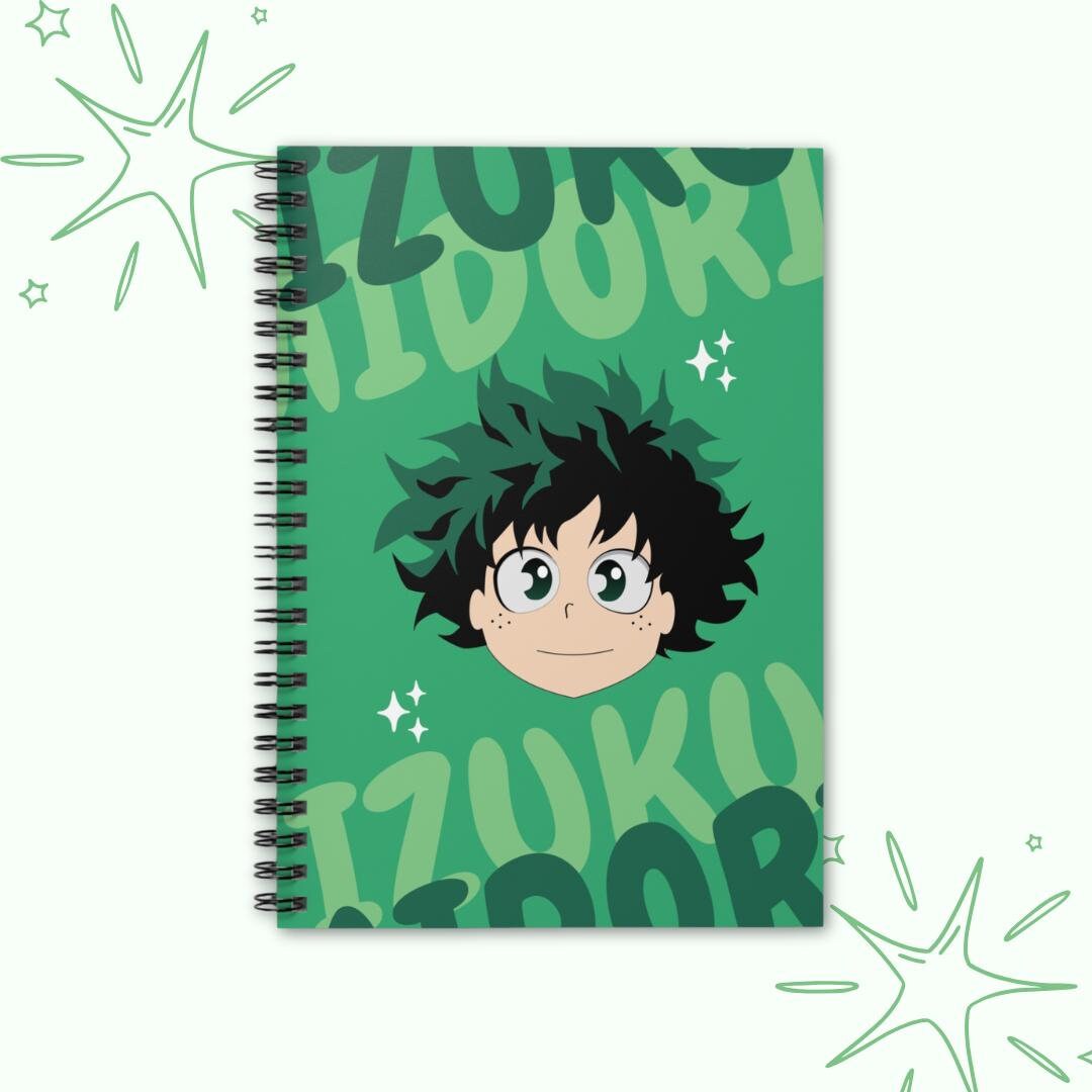 Izuku Midoriya Anime Spiral Notebook, My Hero Academia Journal, MHA ...