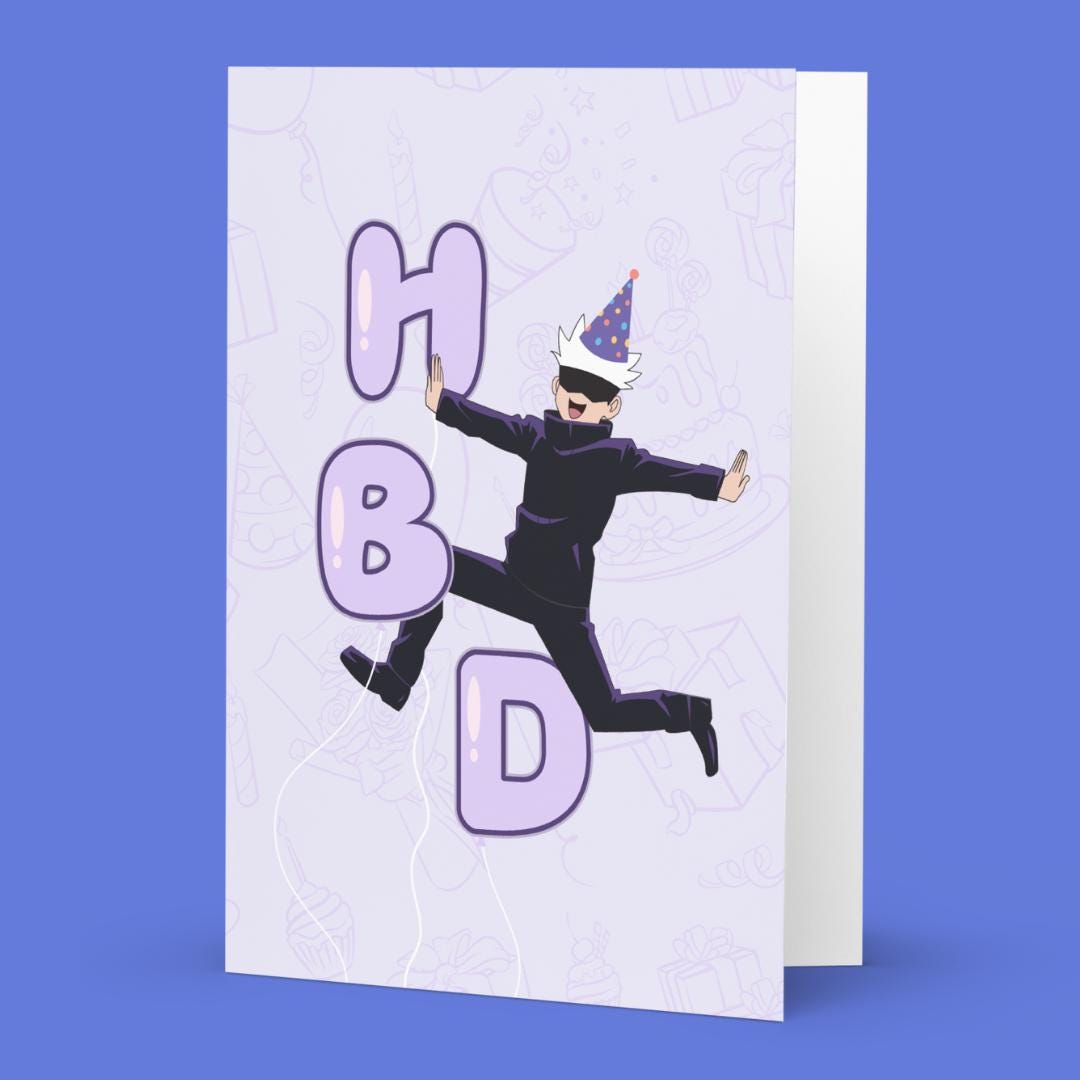 Satoru Gojo Happy Birthday Card | Greeting Card for Jujutsu Kaisen Fans ...