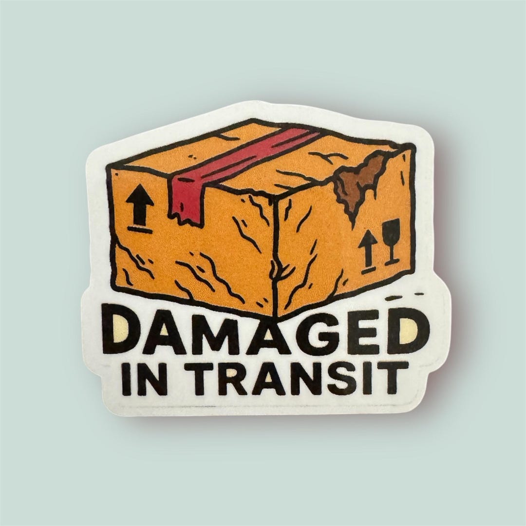 Damaged in Transit Sticker: for Your Laptop, Water Bottle, Notebook ...