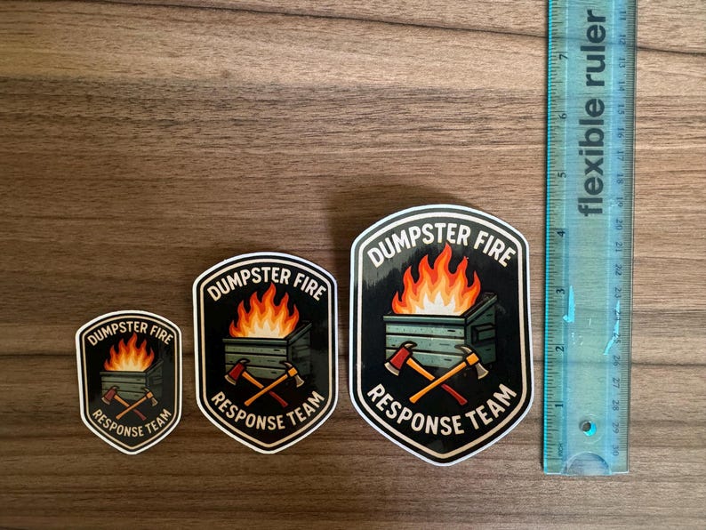 Dumpster Fire Response Team Badge Sticker - Funny Sticker for Water ...