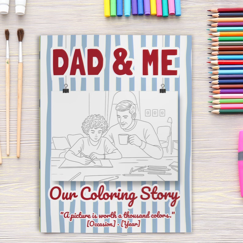 Custom Dad Coloring Book From Photos Custom Daddy Coloring Pages ...
