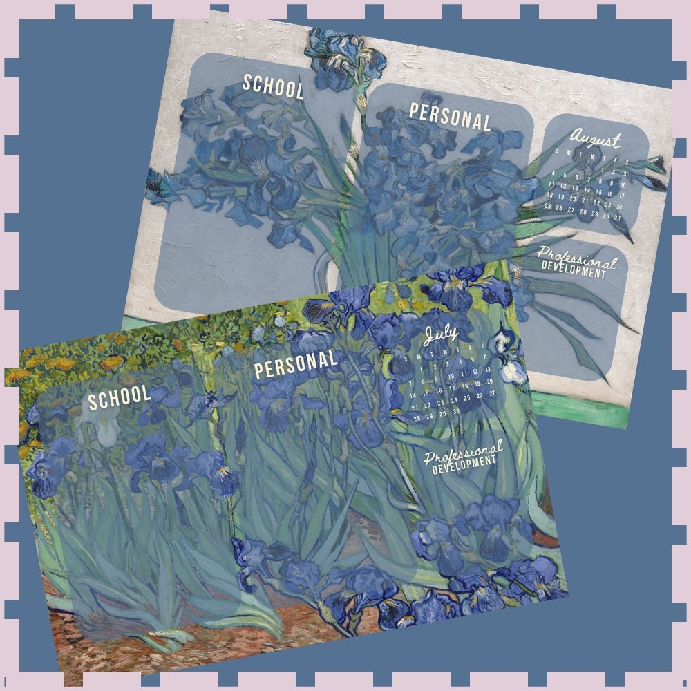 Van Gogh Desktop Organizer Wallpaper and Icons for Teachers - Etsy
