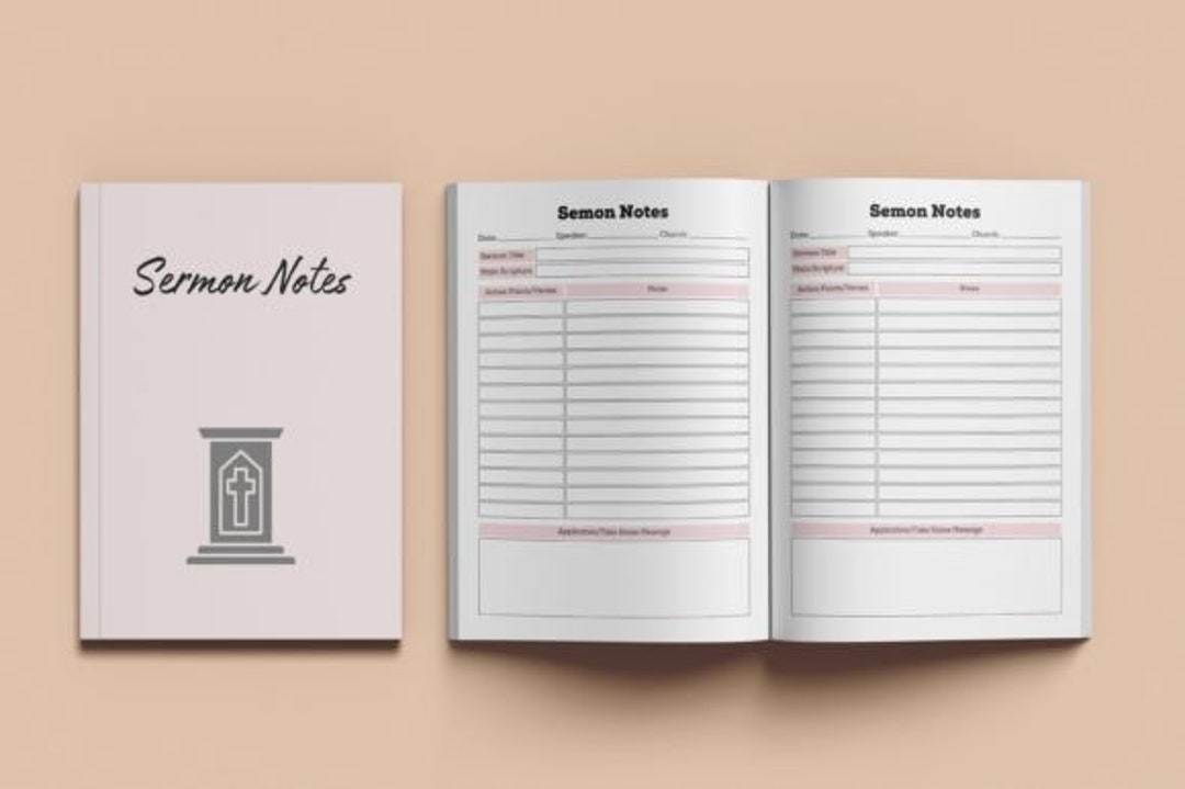 Editable Free Sermon Notes Canva Template Planner Template Sermon ...