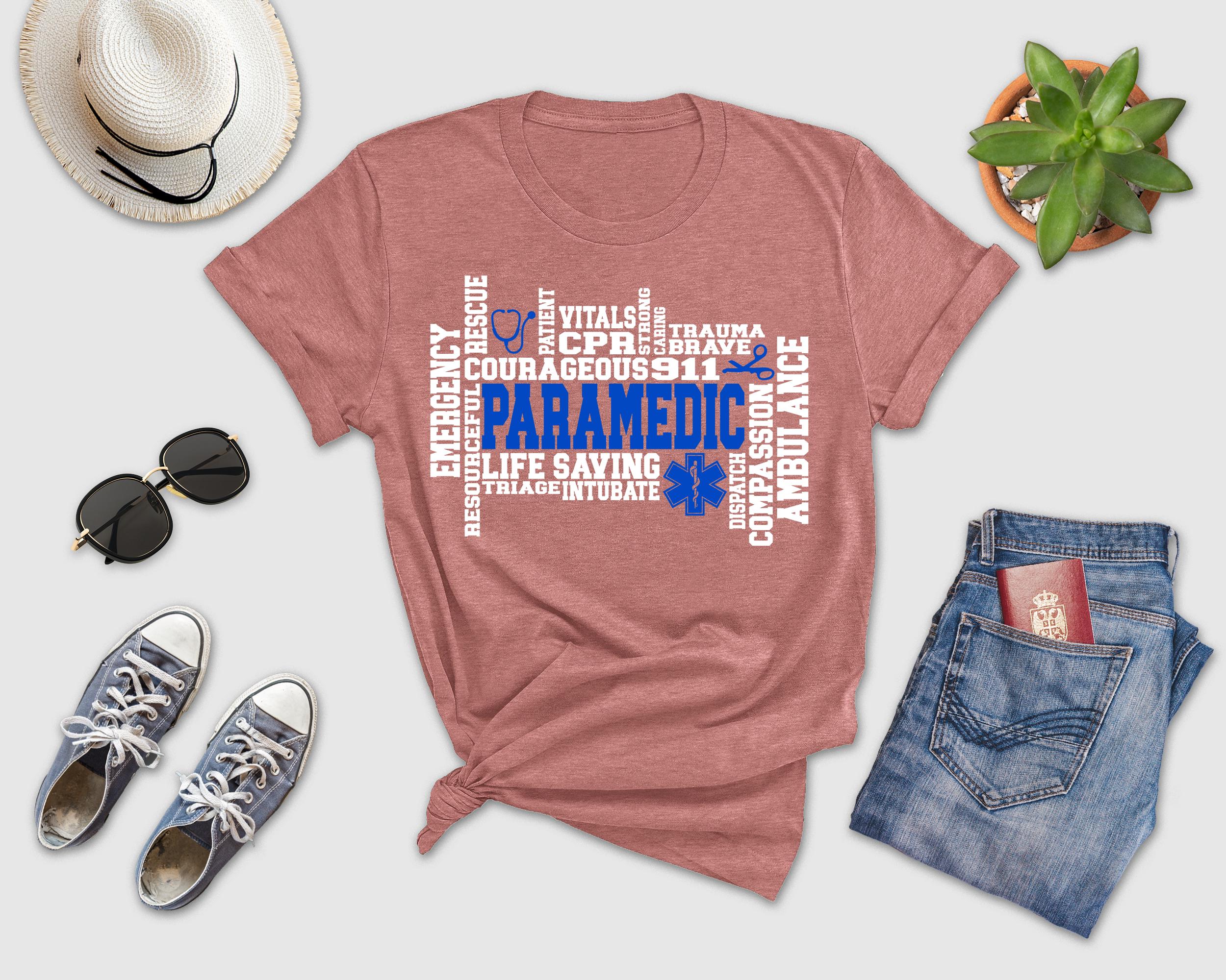 Paramedic Word Art Shirt, EMS, Paramedic Shirt, EMT Shirt, First ...