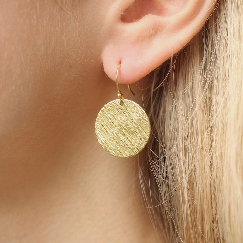 Gold Disc Earrings - Etsy