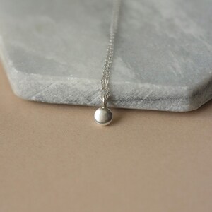 Sterling Silver Pebble Necklace, Small Disc Chain Necklace, Dainty ...