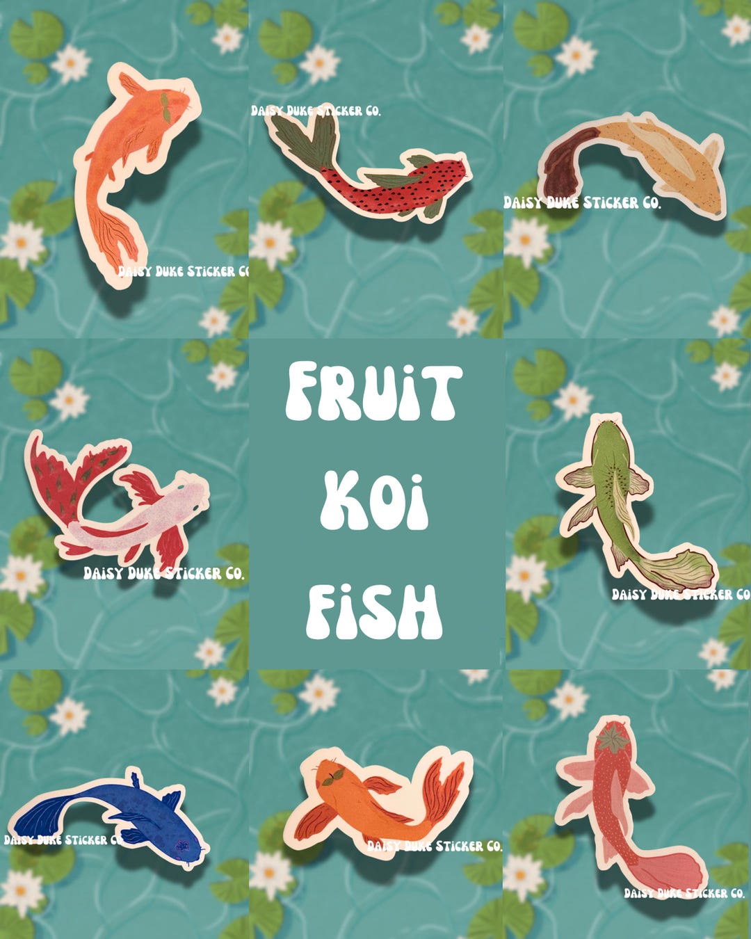 Fruit Koi Fish Stickers and Magnets - Etsy
