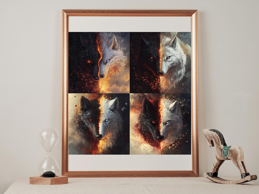 A Set of Four Tale of Two Wolves Posters - Etsy