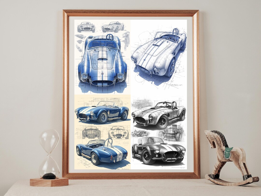 A Set of Four 1967 Shelby Cobra 427 Super Snake Blueprint Style Prints ...