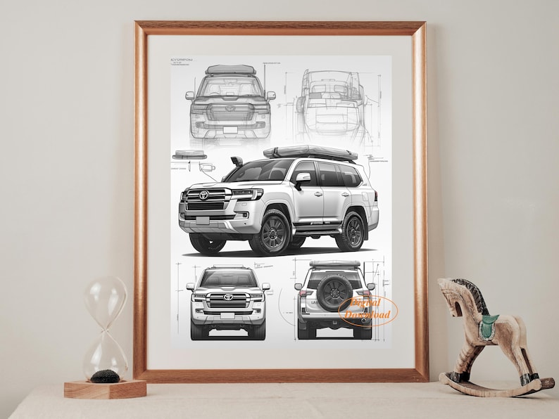 A Set of Four Land Cruiser Blueprint-style Prints - Etsy