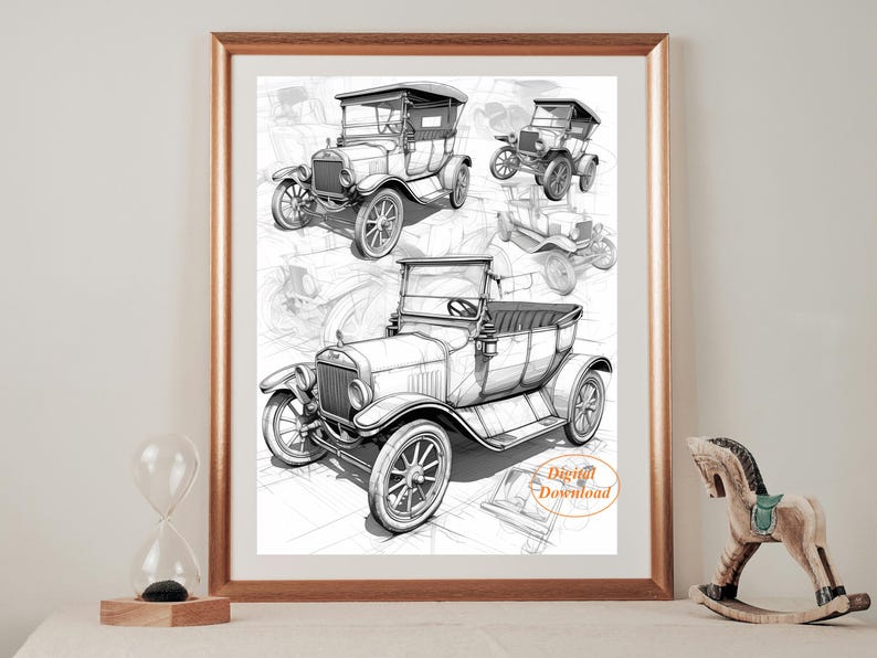 A Set of Four Ford Model T Blueprint-style Prints - Etsy
