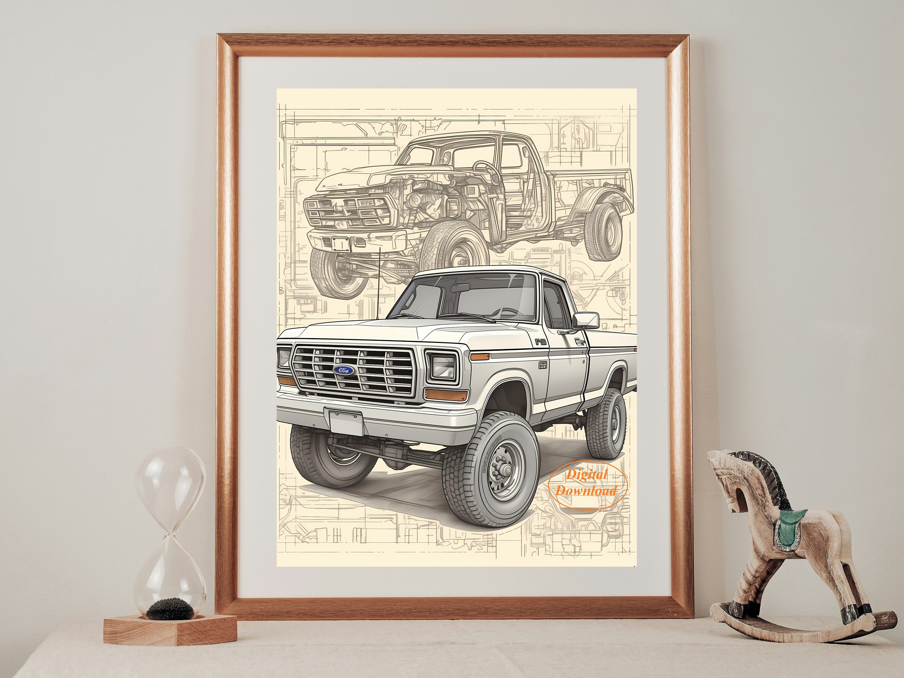 A Set of Four Old Style Ford F-150 Blueprint Style Prints - Etsy