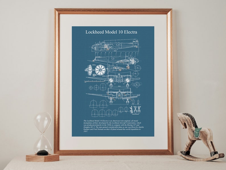 Lockheed Model 10 Electra Blueprint - Etsy