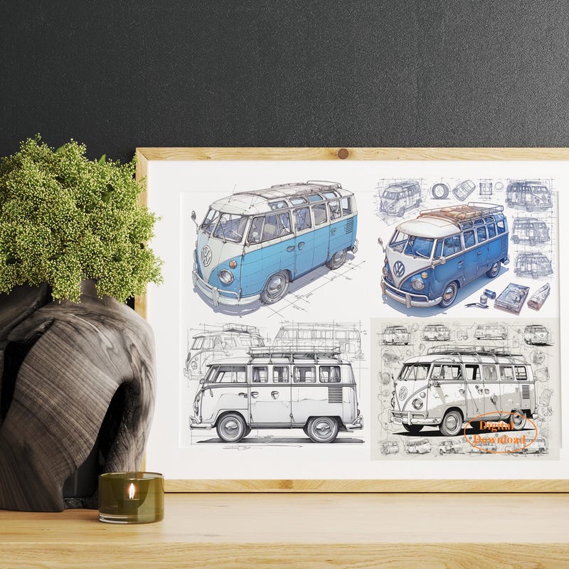 Vw Bus Art Print - Etsy